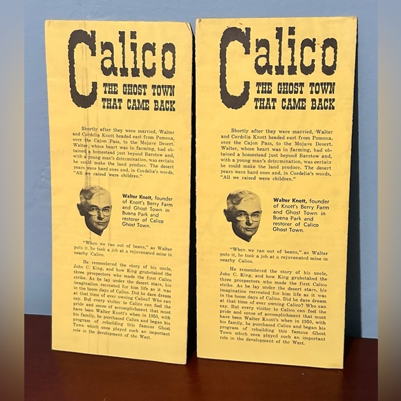 Other | 2 Vintage Calico Ghost Town Yermo Map History Brochure Guide ...